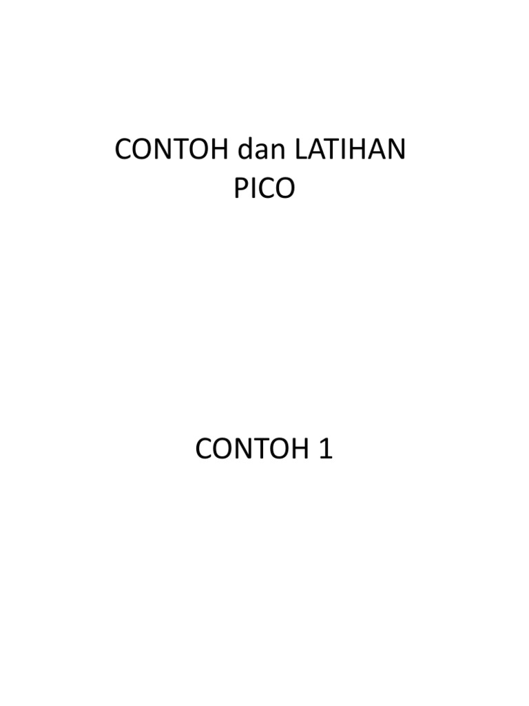 Contoh Penggunaan PICO | PDF