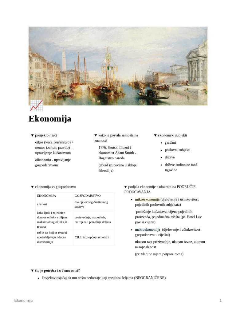 Skripta - PiG - Ekonomija - 4. Razred | PDF