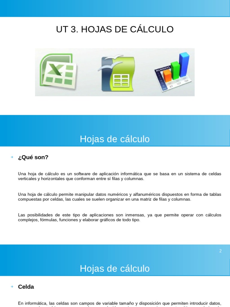 Presentacion TEMA 3 - HOJAS DE CÁLCULO | PDF | Hoja de cálculo ...