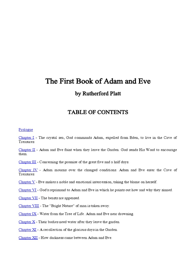 The First Book of Adam and Eve | PDF | Adam | Adam And Eve