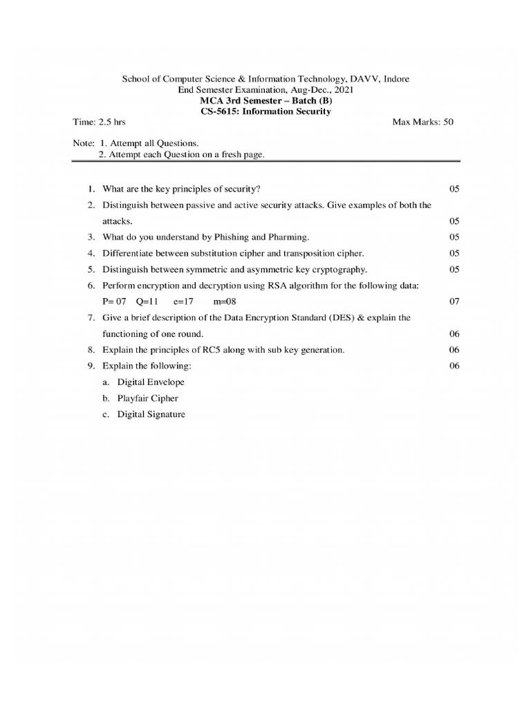 Information Security Syllabus Pdf