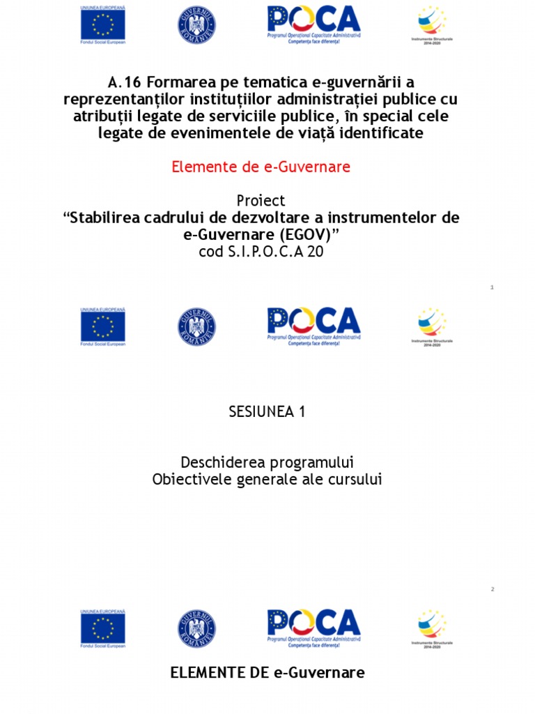 Prezentari PPT Elemente de E-Guvernare | PDF
