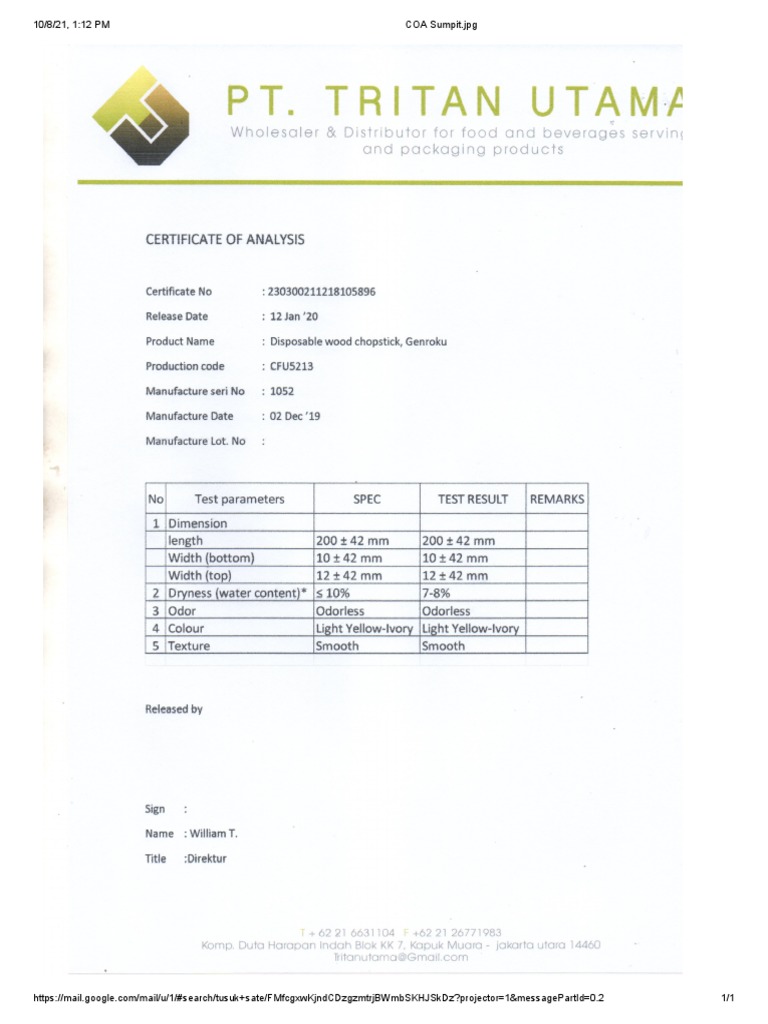 COA Sumpit - JPG | PDF