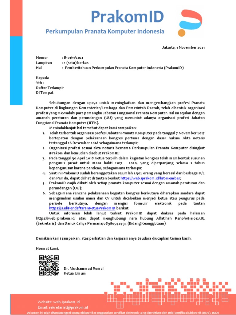 2021 11 01 Surat Perkenalan | PDF