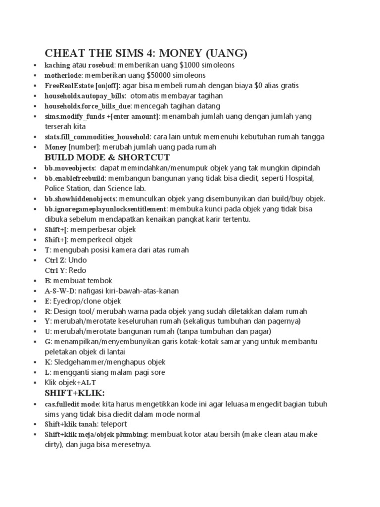 Cheat The Sims 4 | PDF