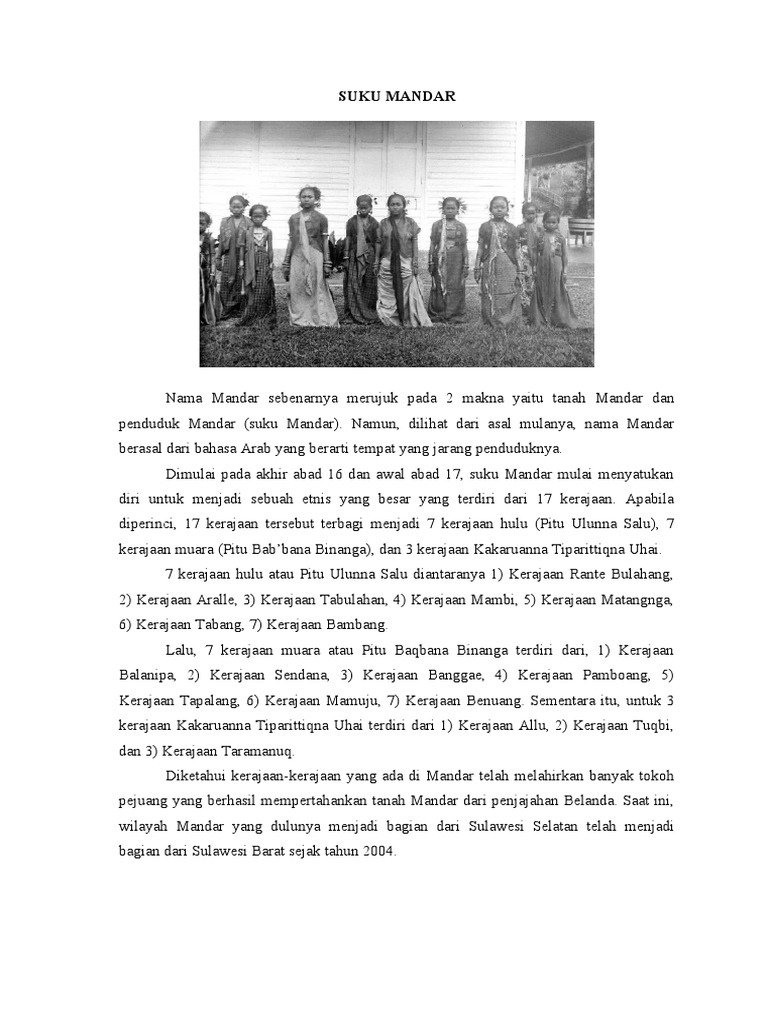Sejarah Suku MANDAR | PDF