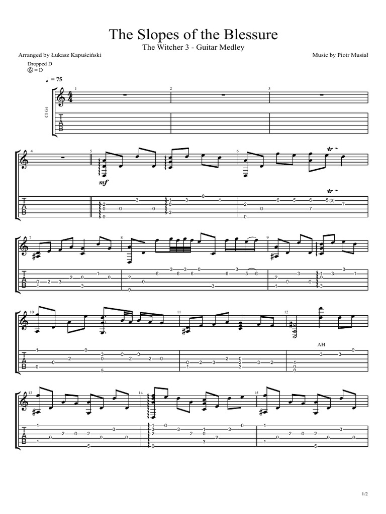 The Witcher 3 (TGM 3) - 8. The Slopes of The Blessure (Classical Guitar ...