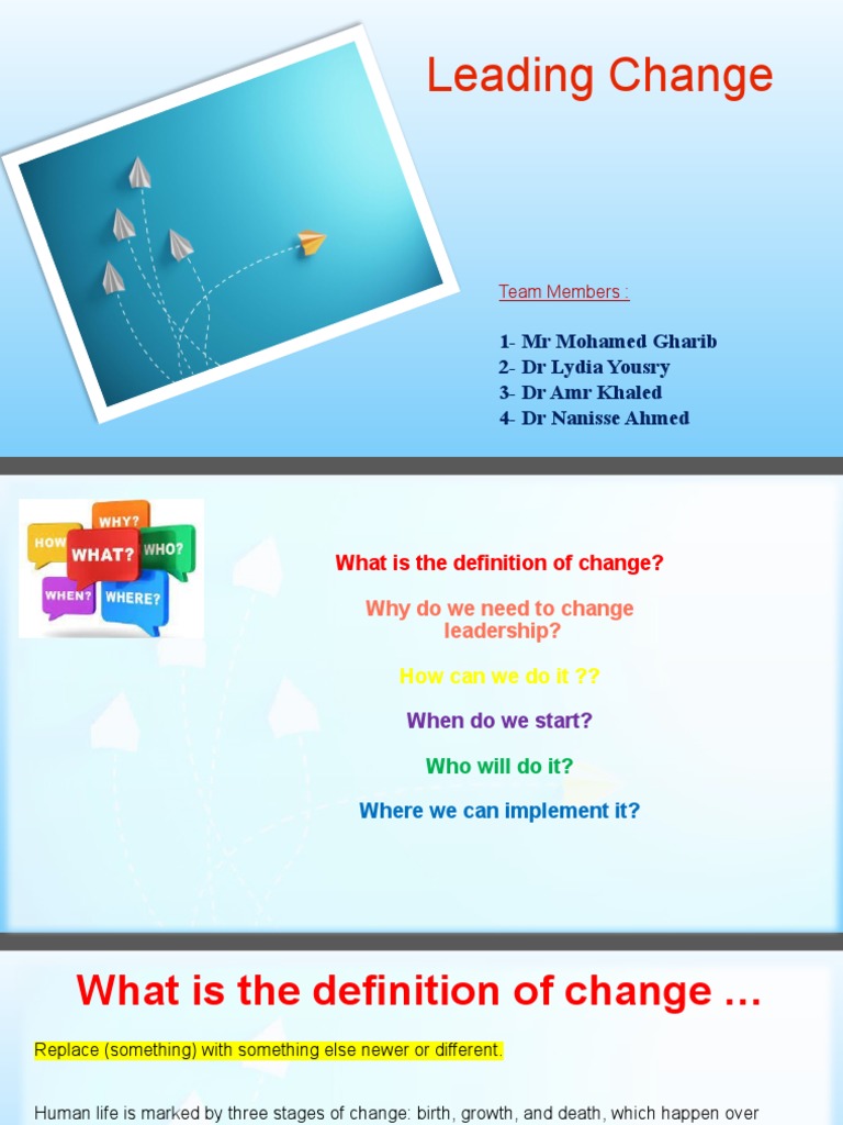 Leading Change (Team PPT) v3-1 | PDF | Leadership | Sustainability