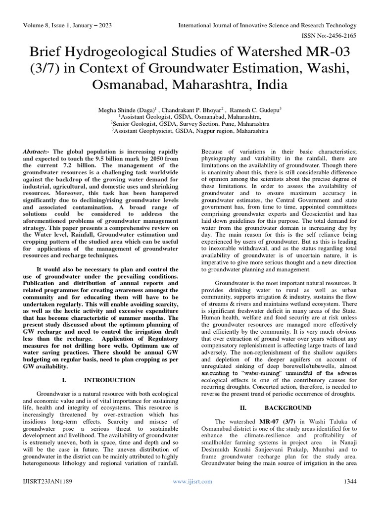Hydrogeological Study of Watershed MR-03 | PDF | Groundwater | Aquifer