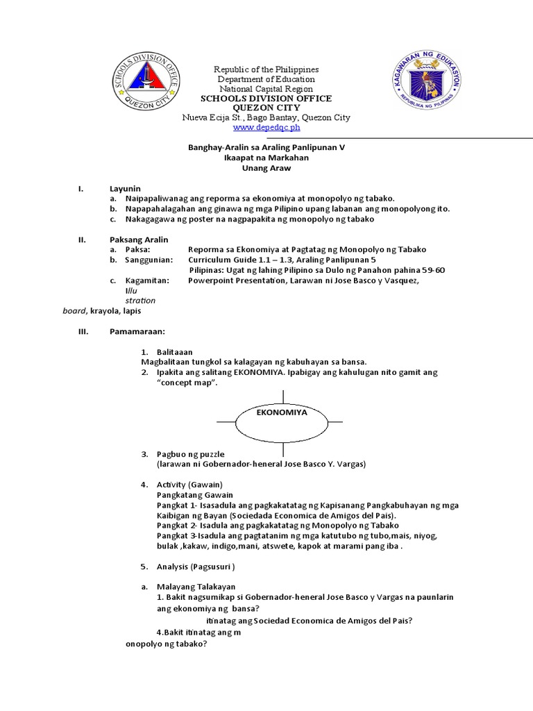 Grade 5 Banghay Aralin 4th (1st Part) | PDF