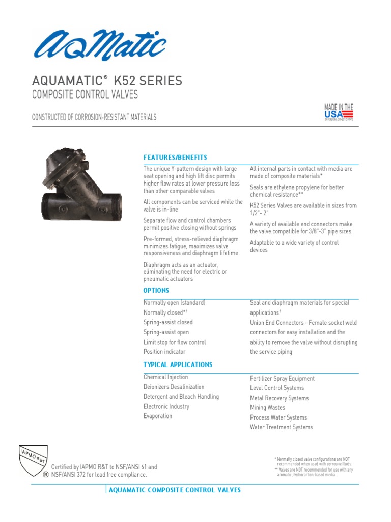 1229846-EN - Aquamatic - K52-Valve - SpecSheet - Rev D MA2016 | PDF ...