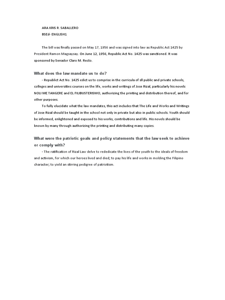 What Does The Law Mandate Us To Do? | PDF