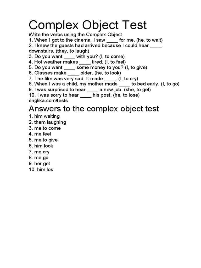 Complex Object Test | PDF