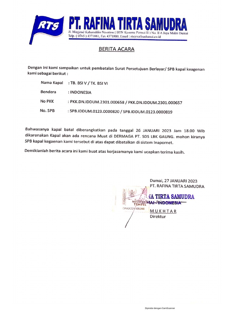 Berita Acara Pmbtlan SPB | PDF