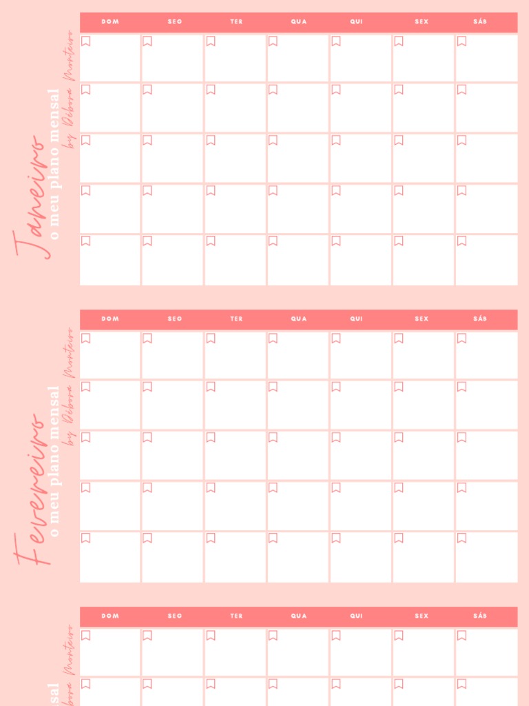 Plano Mensal Rosa | PDF