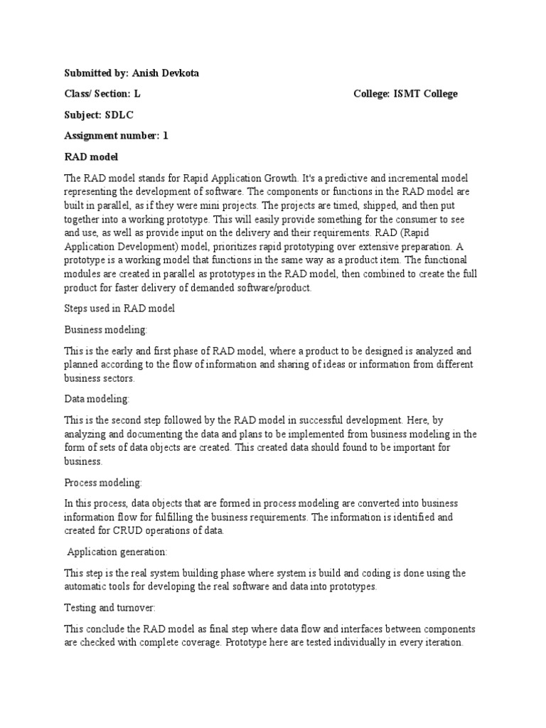 SDLC Assignment | PDF