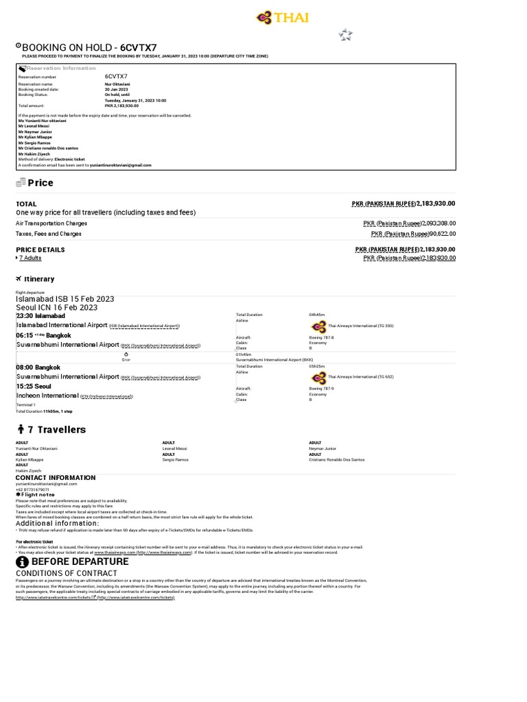 Contoh Dummy Ticket | PDF | Aviation | Transport