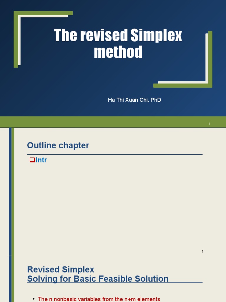 Revised Simplex Method Guide | PDF | Matrix (Mathematics) | Basis (Linear Algebra)