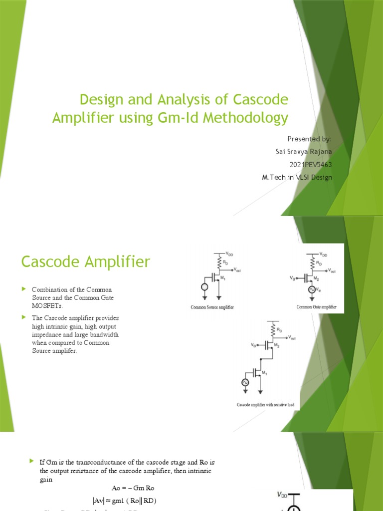 Design and Analysis of Cascode Amplifier Using Gm-Id - Minor - Project - 2021PEV5463 | PDF