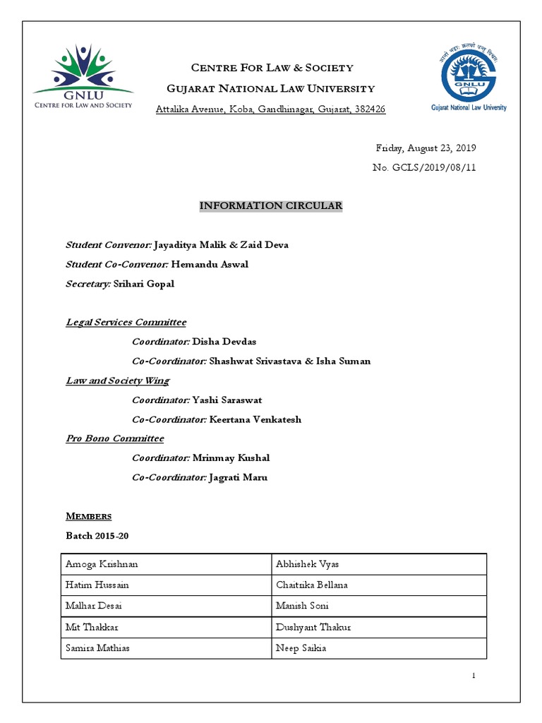 Final List - Office Bearers, Members, Volunteers | PDF