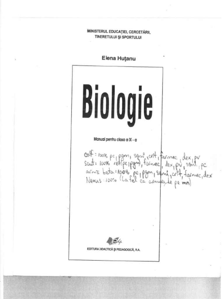 Biologie Cls IX | PDF
