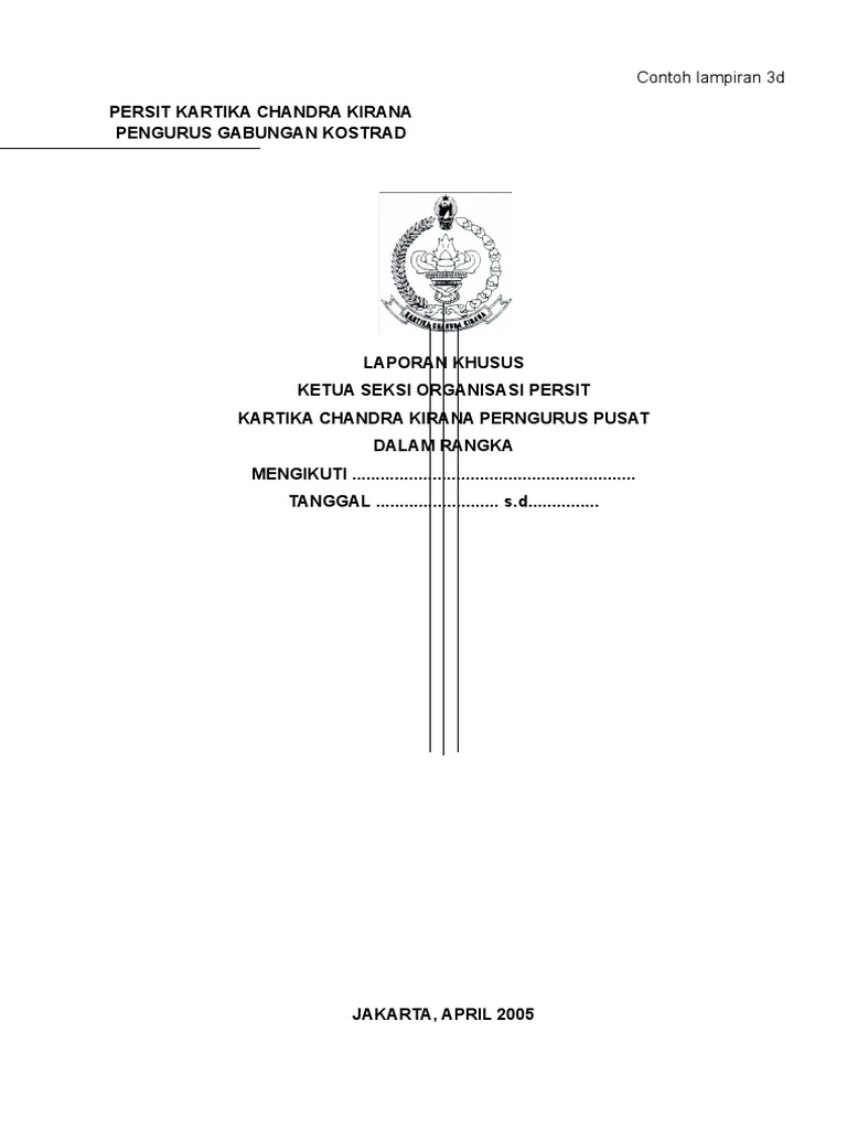 Contoh Kulit Depan Laporan Khusus Perorangan Yang Dijilid | PDF