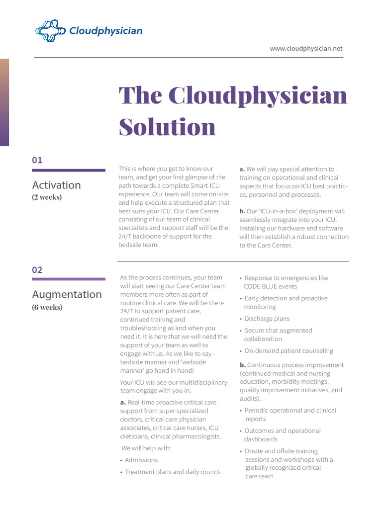 The Cloudphysician Solution | PDF | Intensive Care Unit | Intensive Care Medicine