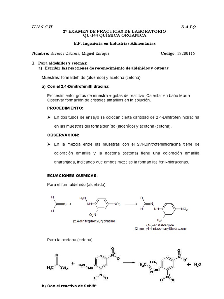 2do Examen Practico de Quimica Organica | PDF | Hidróxido de sodio | Química
