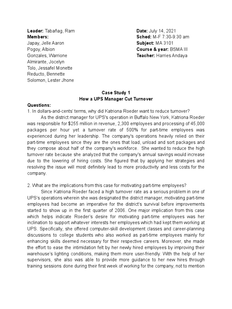 Case Study No.1 | PDF | Mentorship | Employment