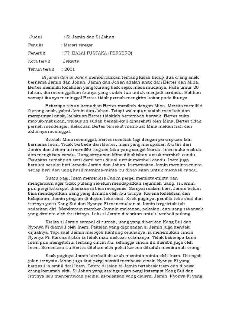 Si Jamin Dan Si Johan | PDF