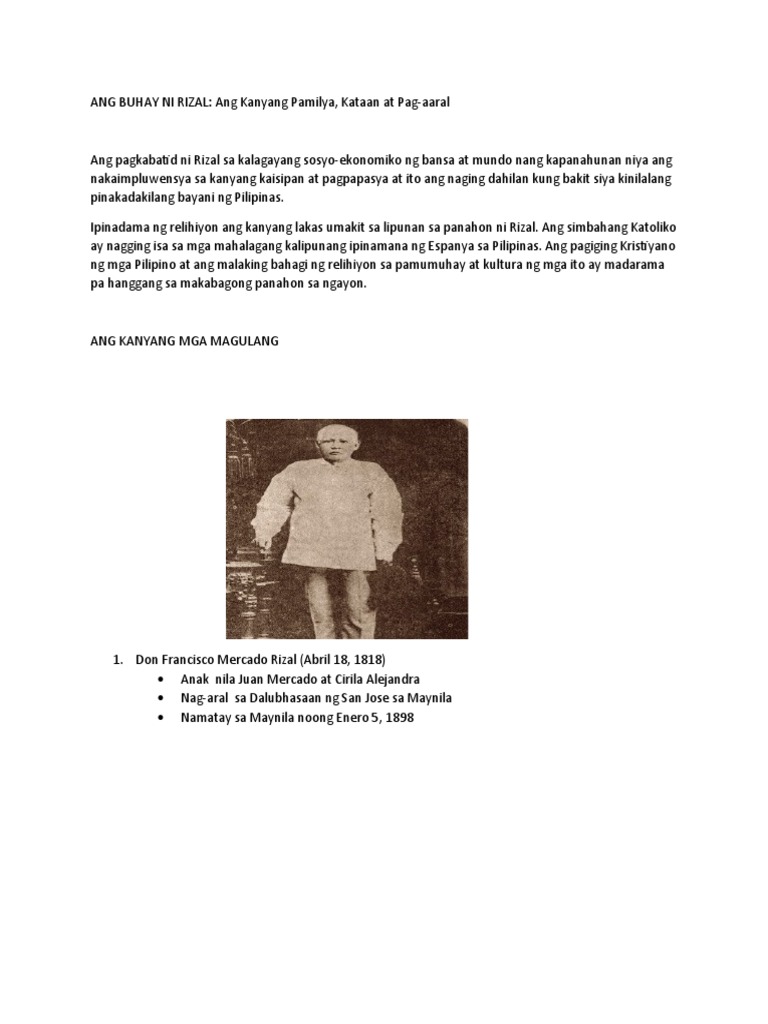 Ang Buhay Ni Rizal | PDF