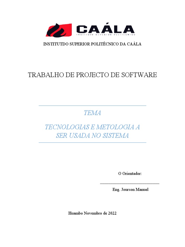 Trabalho de Projeto de Software1 | PDF | Engenharia da Computação ...