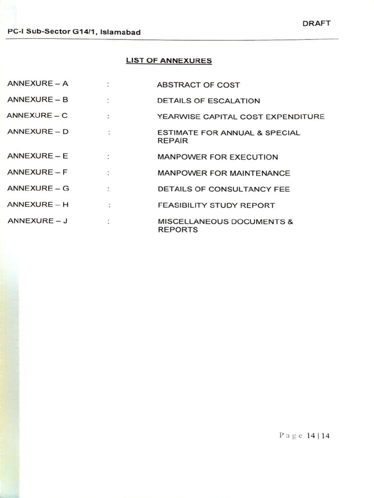 PC1 Annexures | PDF