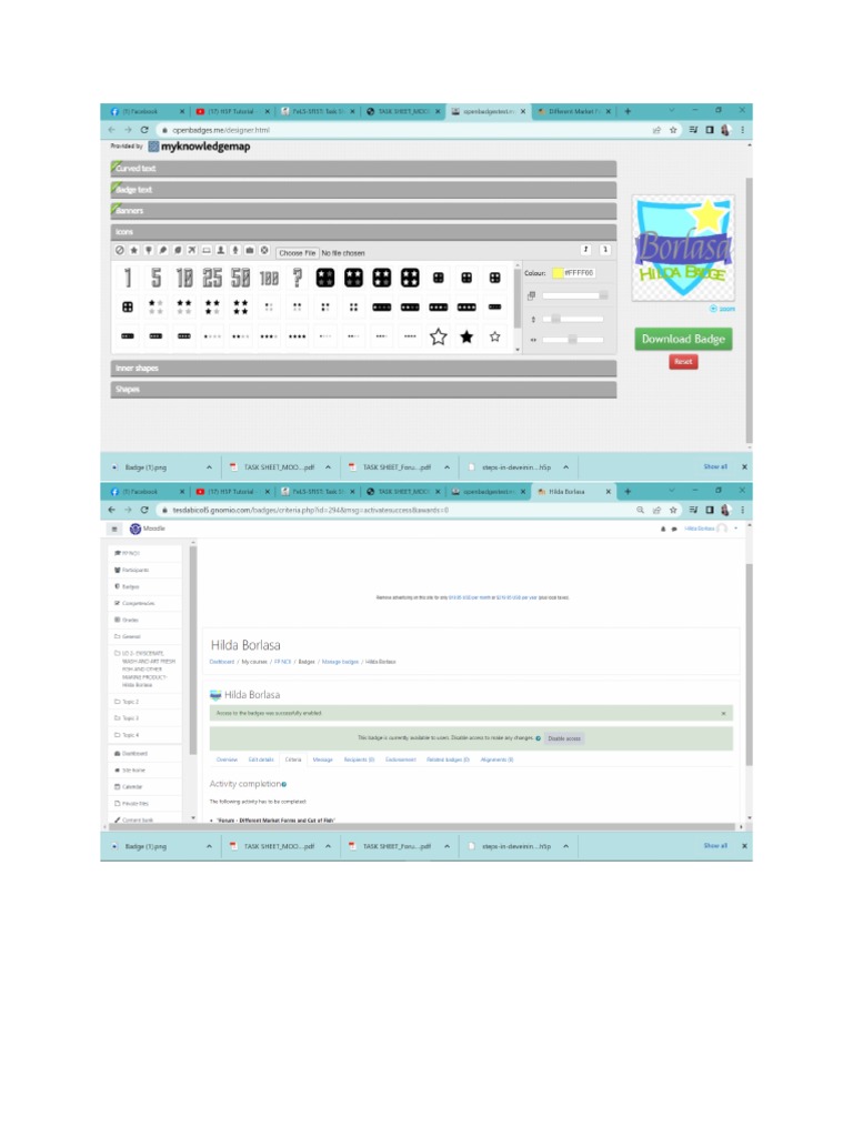 Setting Moodle Badge | PDF Setting Moodle Badge | PDF