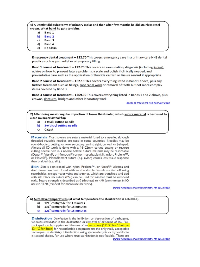Discussion 1-10 MFDS | PDF | Dentistry | Medicine