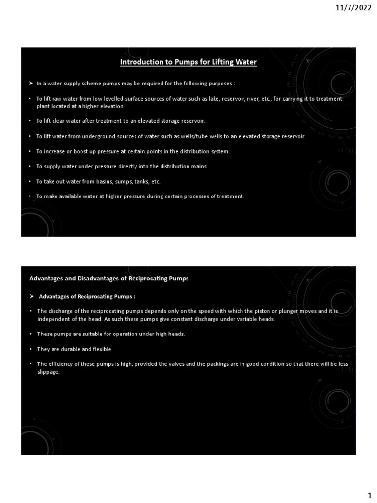 Water Supply Pumps Pdf Pump Engines