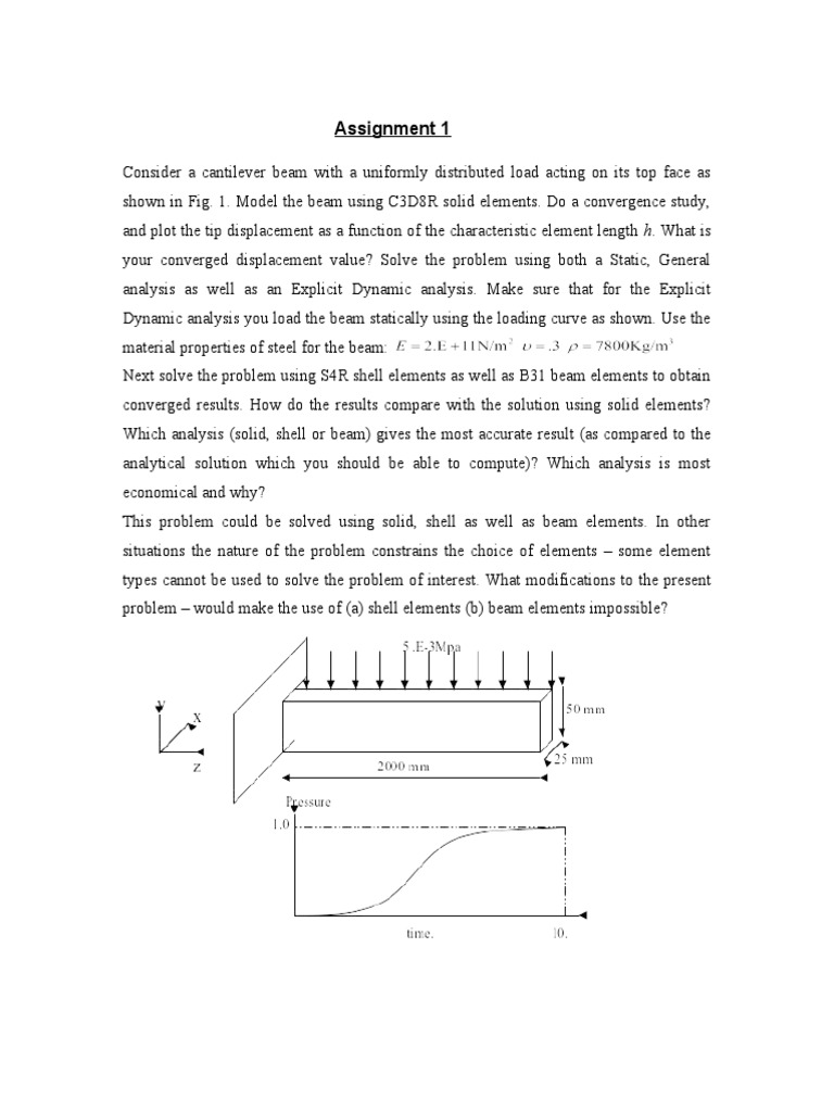 ABAQUS First Assignment | PDF