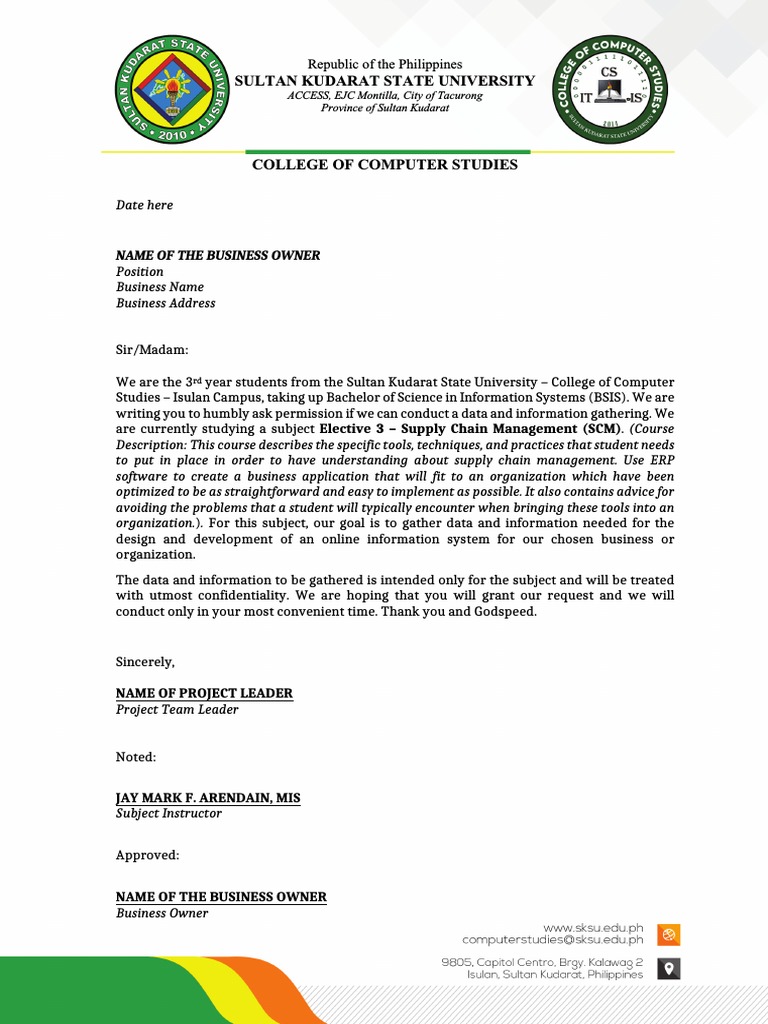 Letter Permission To Conduct Research | PDF