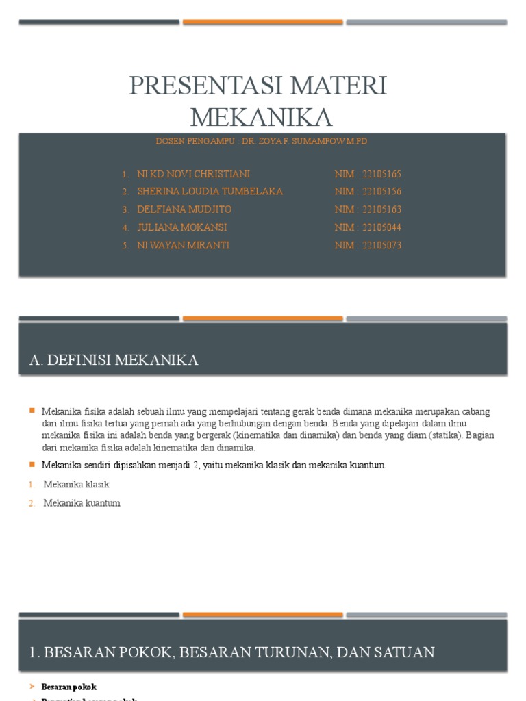 Presentasi Materi Mekanika Barru | PDF