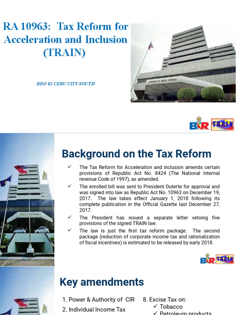 BIR TRAIN Briefing | PDF | Tax Exemption | Taxes