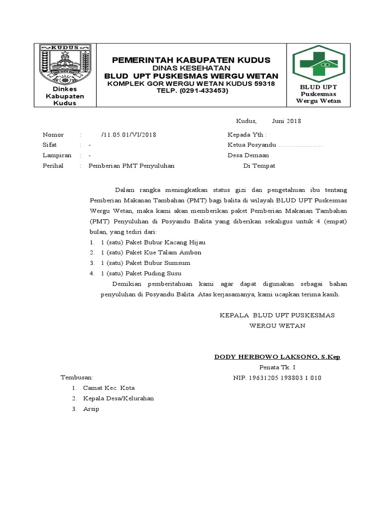 Surat PMT Ke Posyandu | PDF