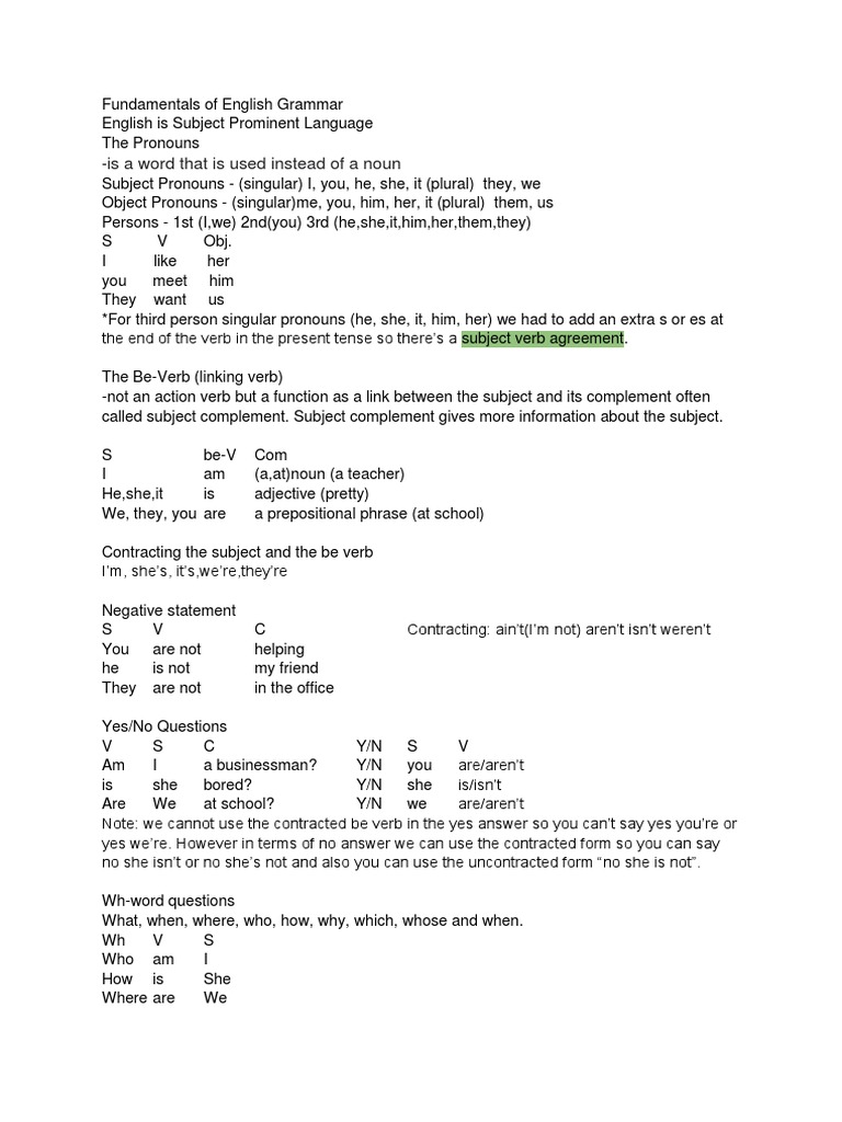 Comprehensive Fundamentals of The English Grammar | PDF | Adverb | Verb