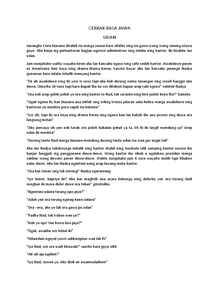 Cerkak Basa Jawa | PDF