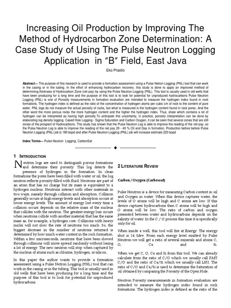 Enhance Oil Recovery with PNL Method | PDF | Neutron | Atoms