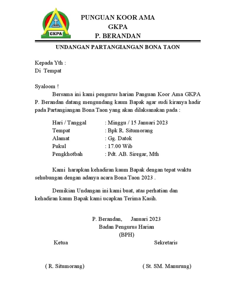 Punguan Koor Ama | PDF