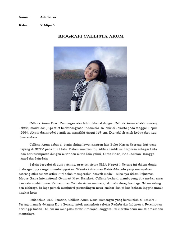 Biografi Callista Arum | PDF