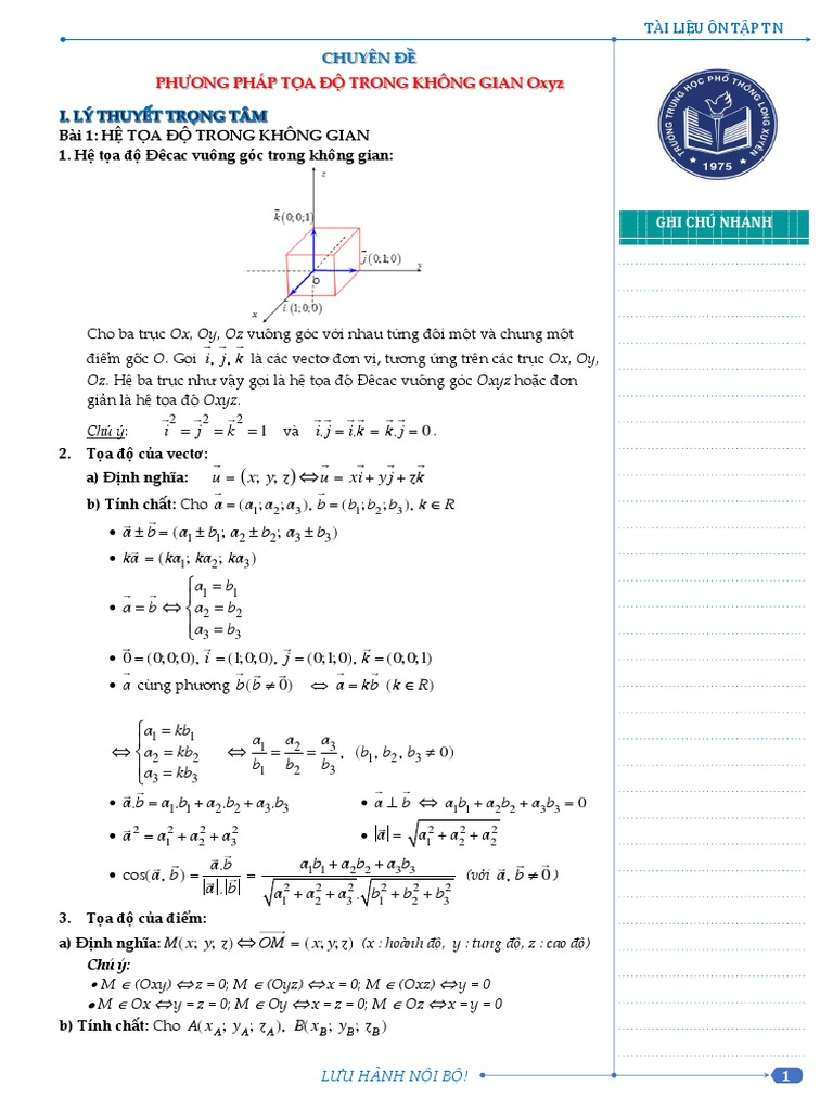 CHUYÊN Đ-PPTOAĐOTrKG-ÔN THI TN 2022 | PDF