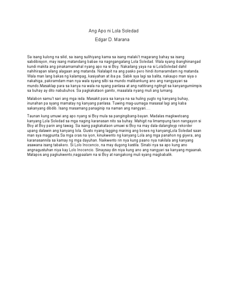 Ang Apo Ni Lola Soledad | PDF