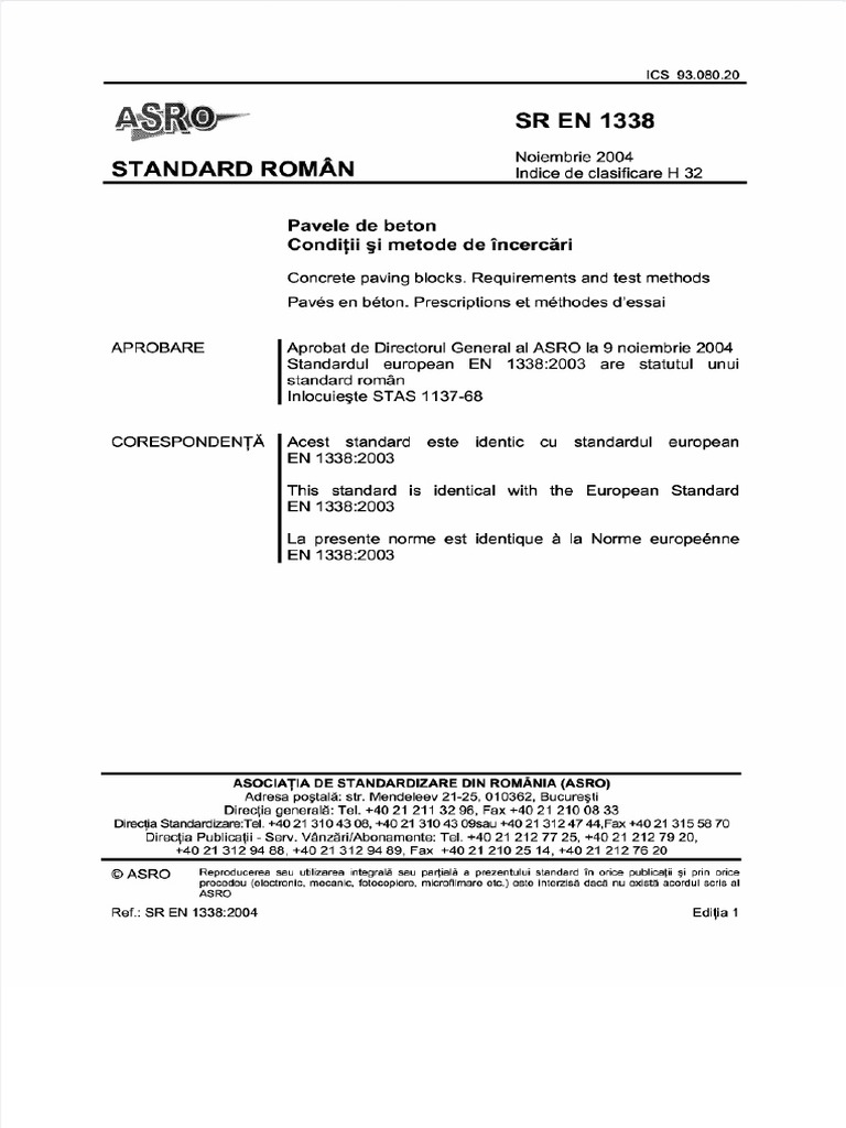 SR en 1338 2004 Pavele Beton | PDF