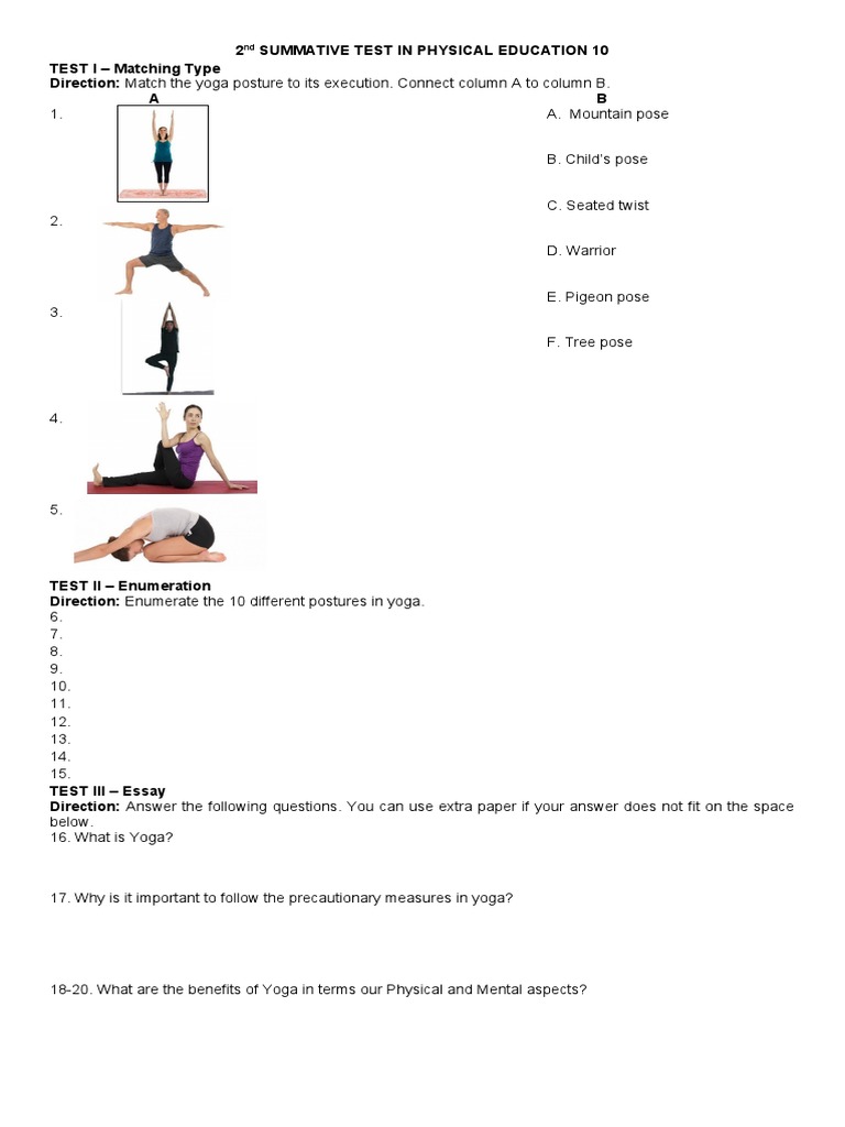 2nd Summative Test in Physcial Education 10 | PDF